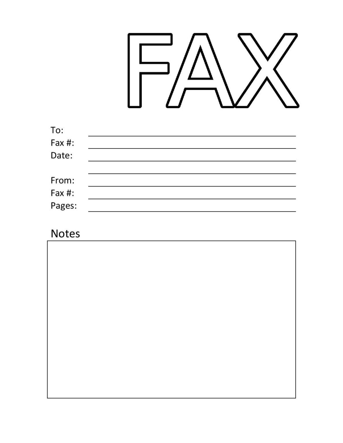 Simple Fax Cover Sheet Printable Template PDF Word
