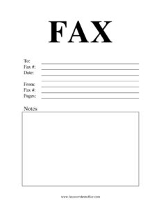 Basic Fax Cover Sheet Free PDF Template Word
