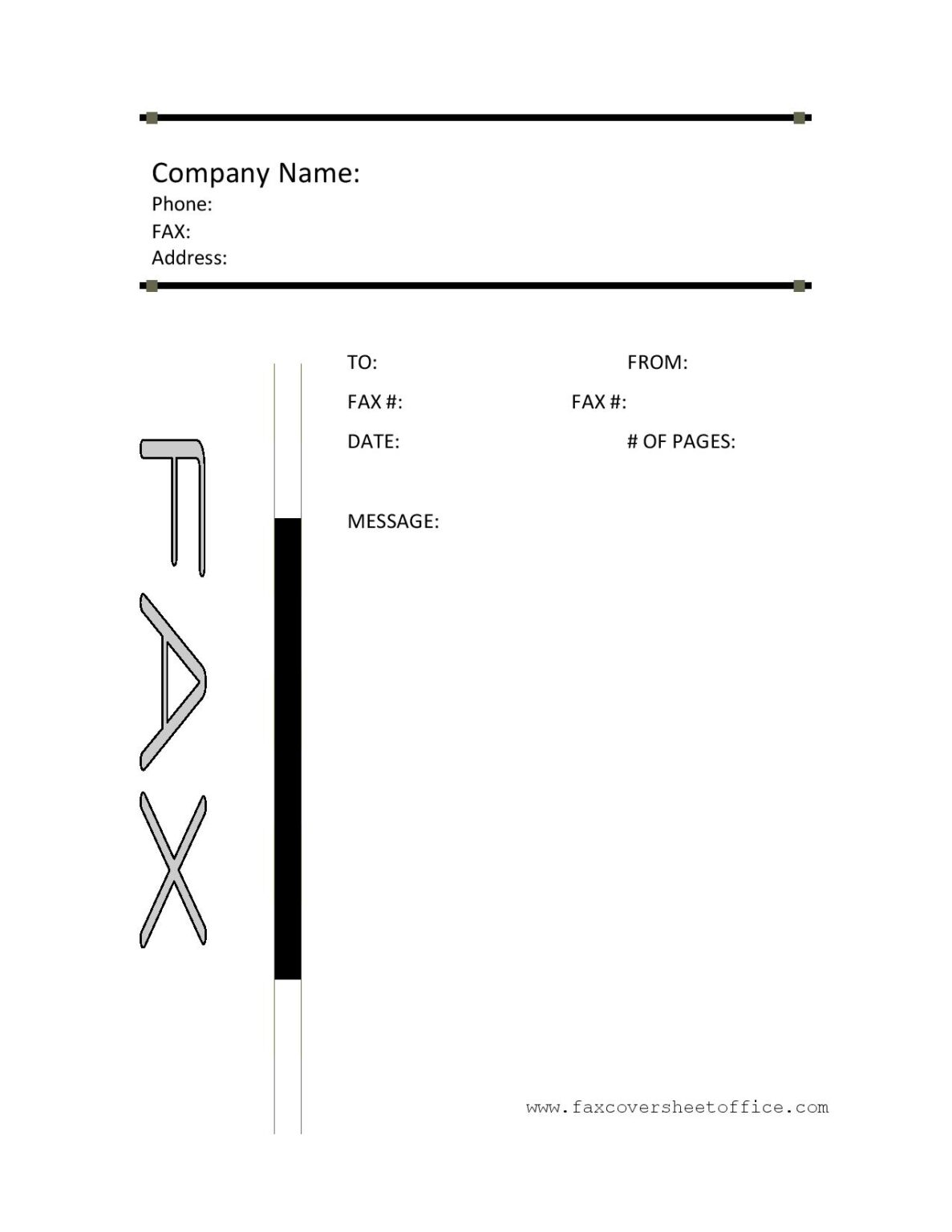 Printable Fax Cover Sheet Template Free PDF Word