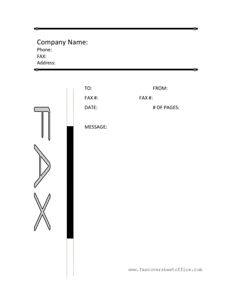 Printable Fax Cover Sheet Template Free PDF Word