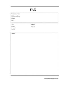Basic Fax Cover Sheet Free PDF Template Word