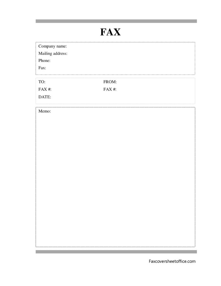 Basic Fax Cover Sheet Free PDF Template Word