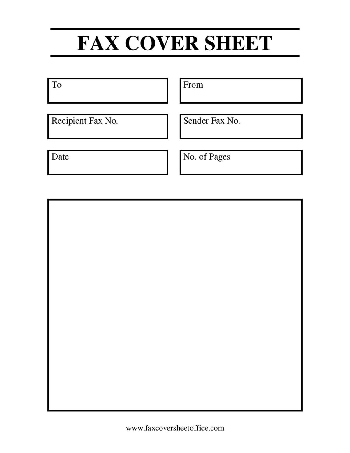 Printable Fax Cover Sheet Template Free PDF Word