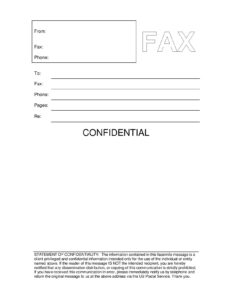 Confidential Fax Cover Sheet Template - Free Word Printable