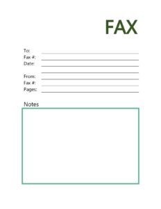 Printable Personal Fax Cover Sheet Blank Free Template