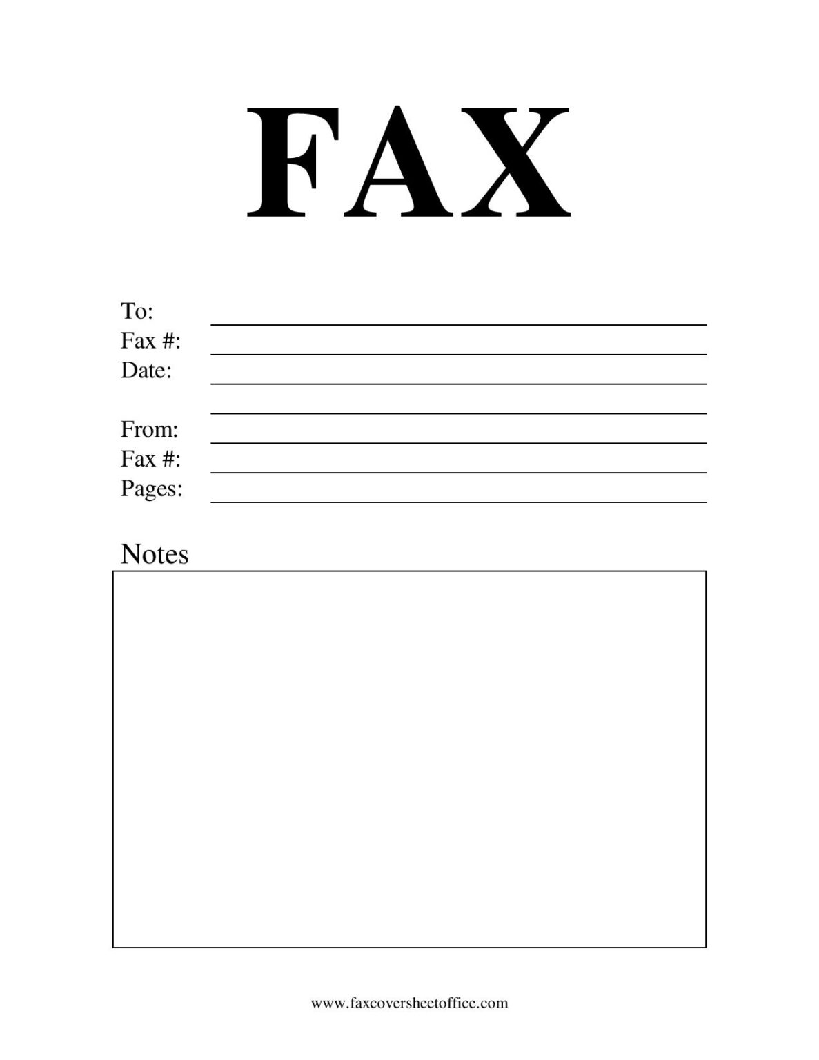 Generic Fax Cover Sheet PDF Printable