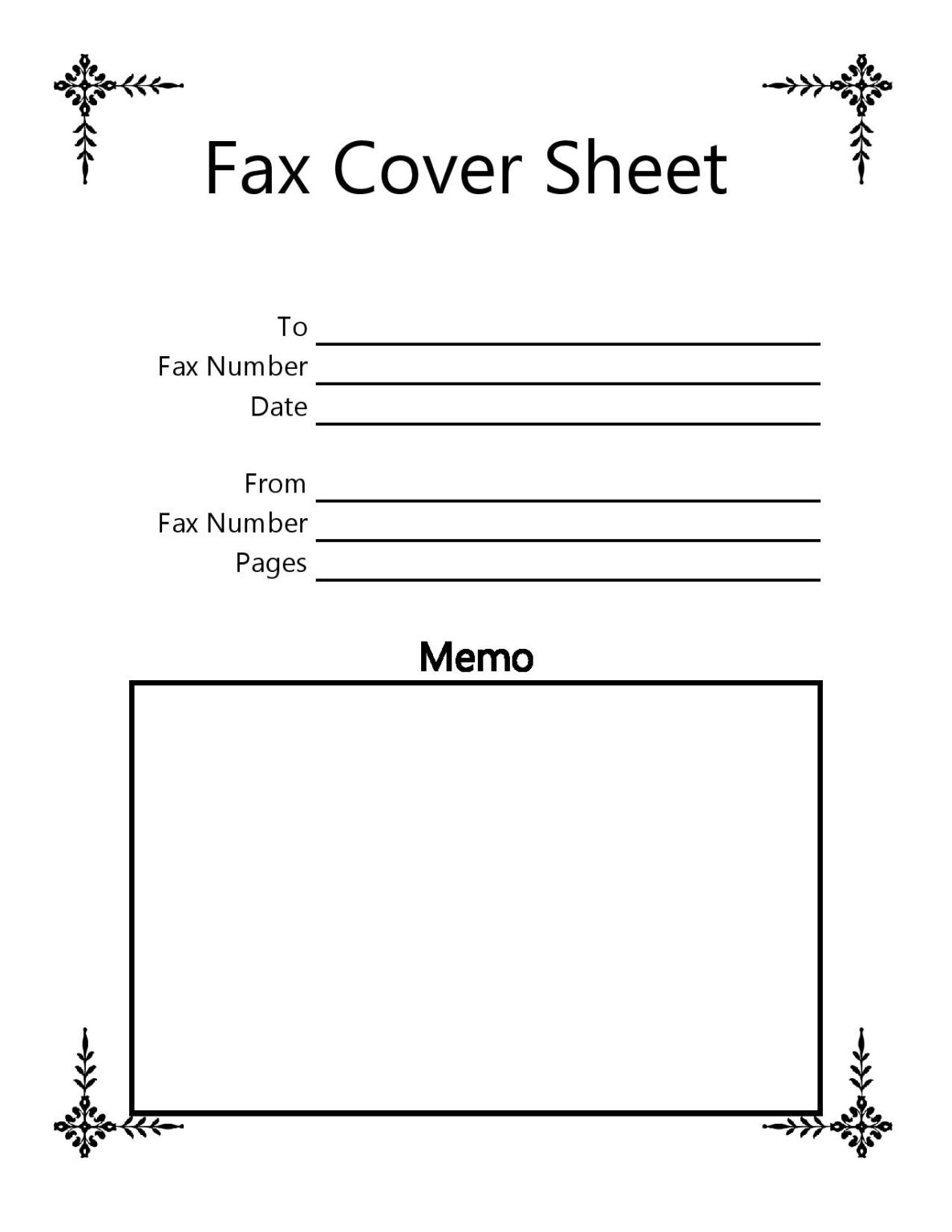 Printable Personal Fax Cover Sheet Blank Free Template