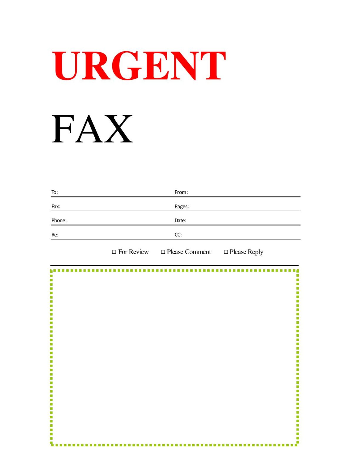 Printable Fax Cover Sheet Template Free PDF Word